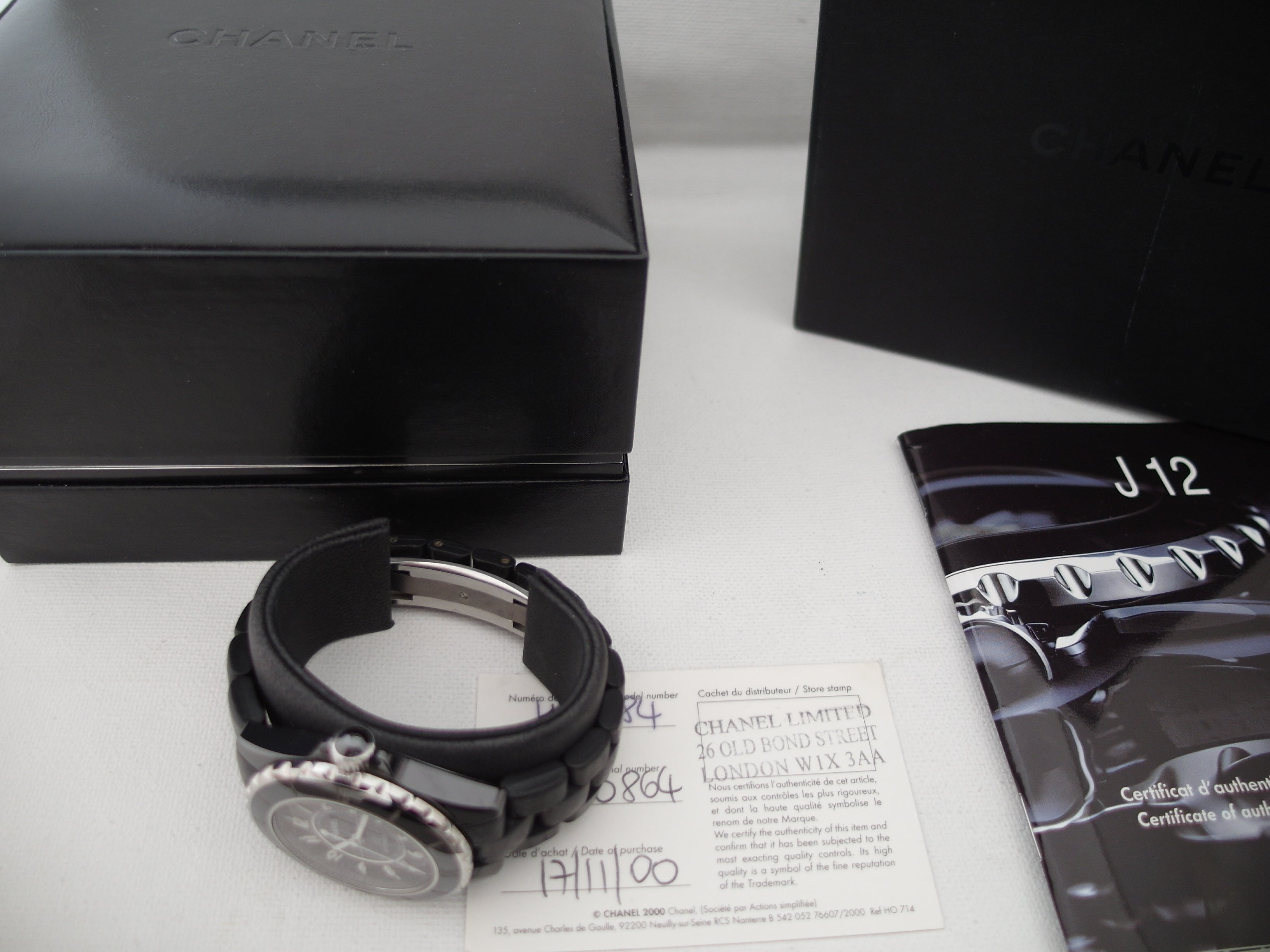 Chanel J12 (full set: papers, box) Automatic Black Ceramic 38 mm H0684 ...