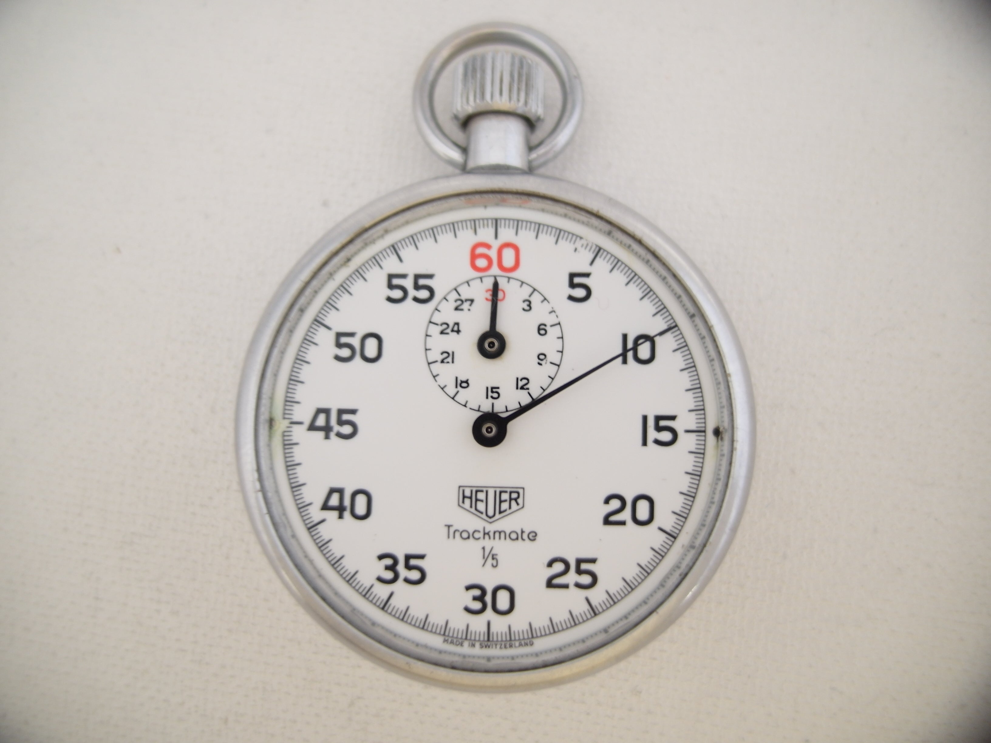 Heuer Trackmate 1/5 Stop watch 60 sec. 30 min. cal 411 HLSA VTGwatch ...