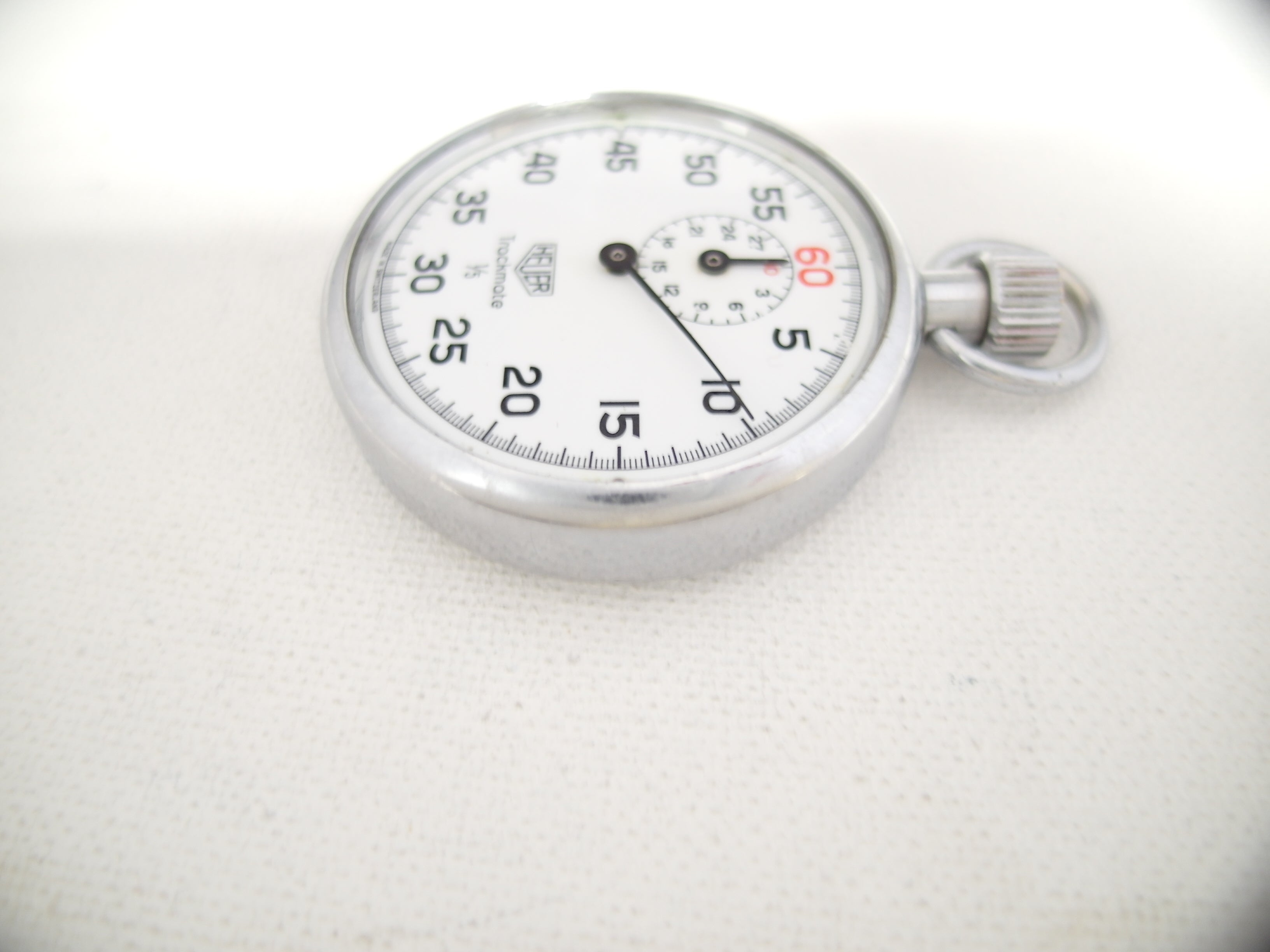 Heuer Trackmate 1/5 Stop watch 60 sec. 30 min. cal 411 HLSA VTGwatch ...